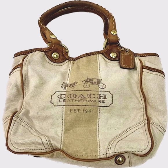 Coach | Bags | Vintage Rare Coach Canvas Purse Shoulder Bag | Poshmark